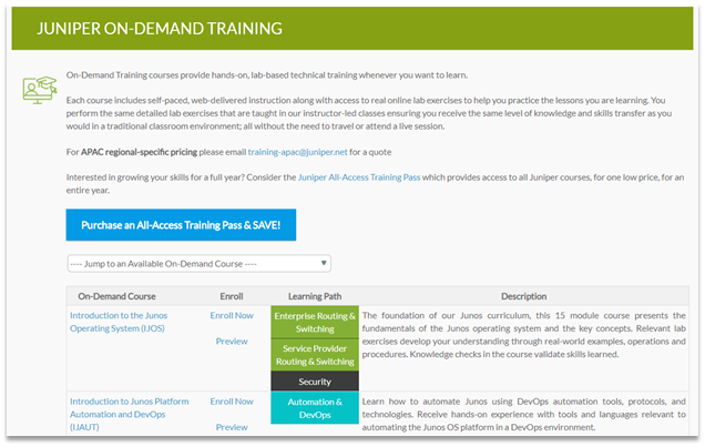 How to Enroll in On-Demand training? – Juniper Education Services
